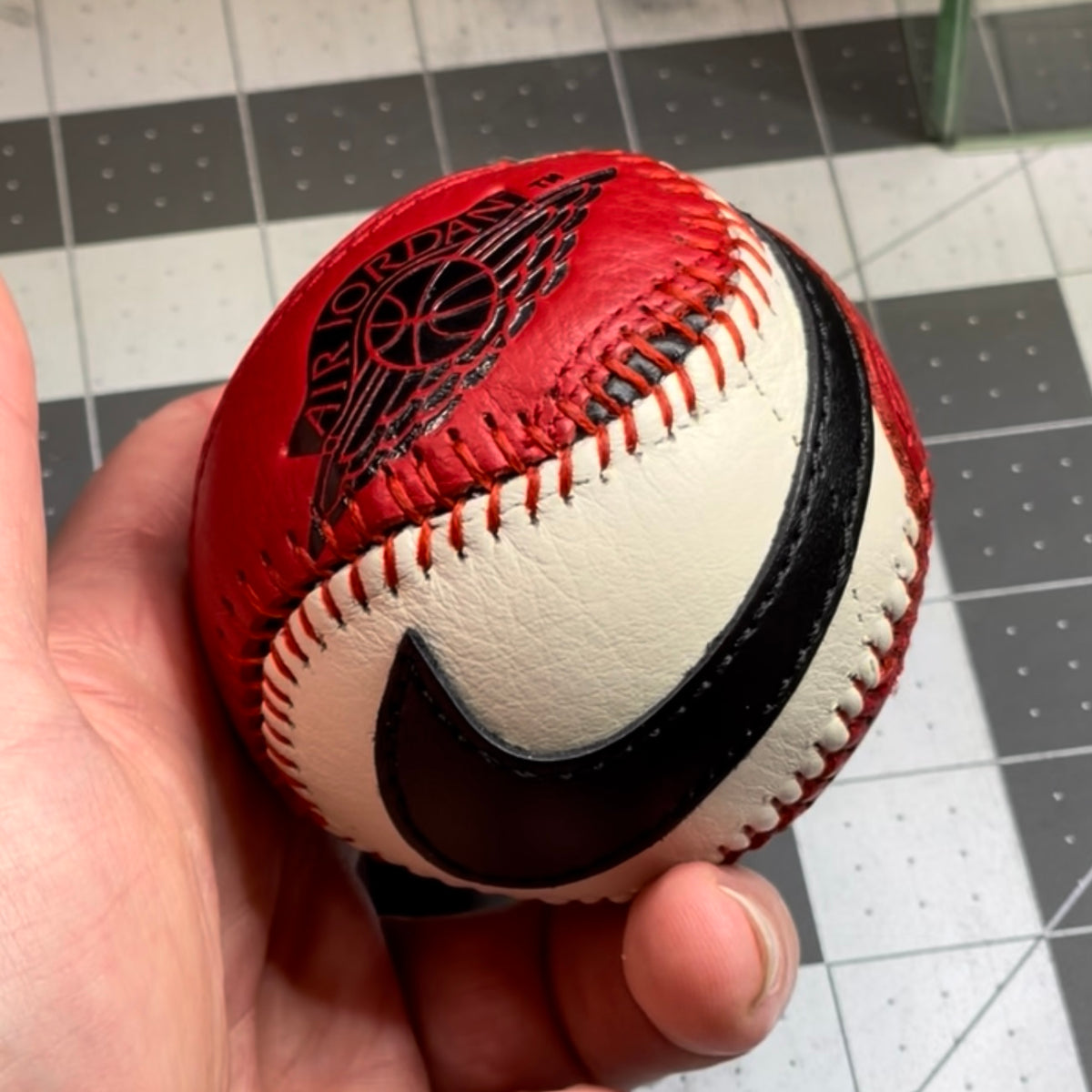 Upcycled AJ1 Bred Toe Baseball w/Display Preorder – eightyfivecustoms